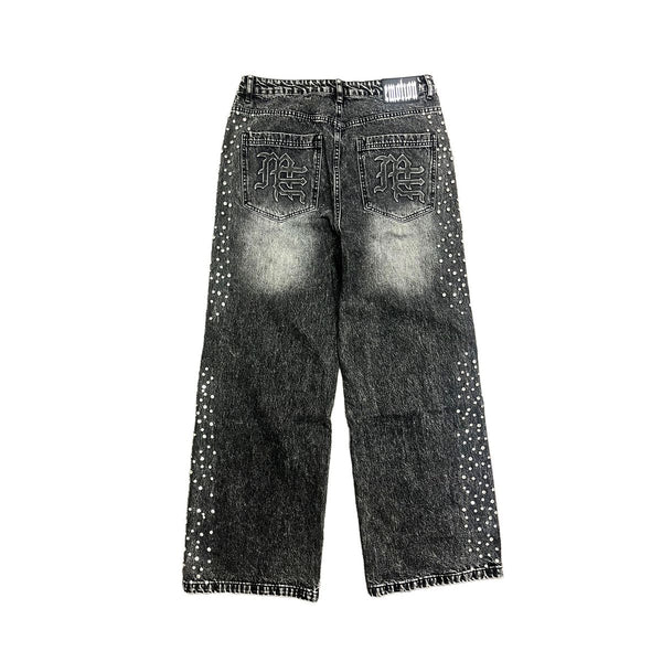 Mixed Emotion Stone Baggy Jeans "Grey Wash" – Backstage Boutique