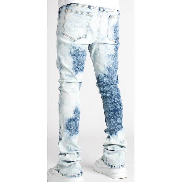 Guapi Bleached Stacked Denim Jean Pants "Aqua Blue" – Backstage Boutique