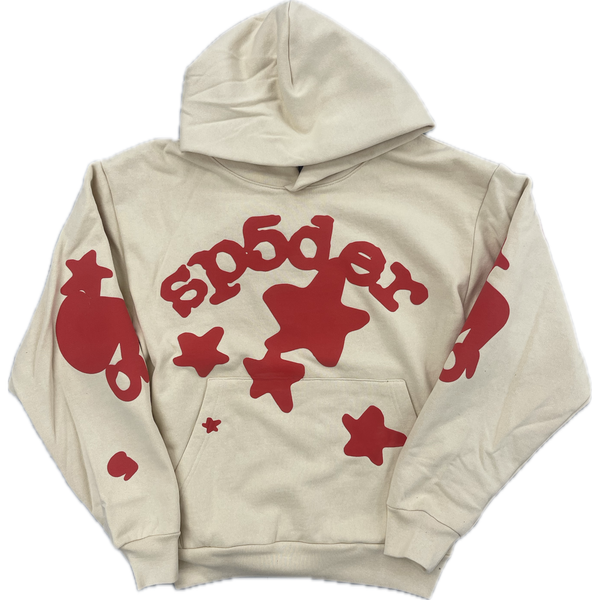 Sp5der Beluga Hoodie “Cream/Red” – Backstage Boutique