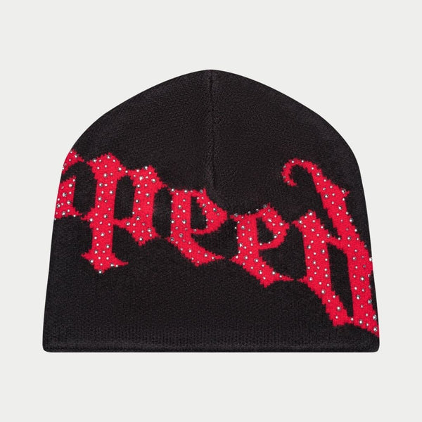 Godspeed OG Logo Studded Beanie "Black/Red" – Backstage Boutique