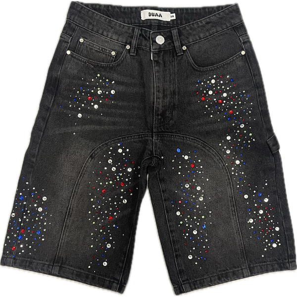 DUAA Supplication Stone Denim Shorts "Black" – Backstage Boutique